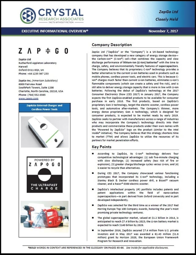 New Research Released on ZapGo Ltd (closely held)