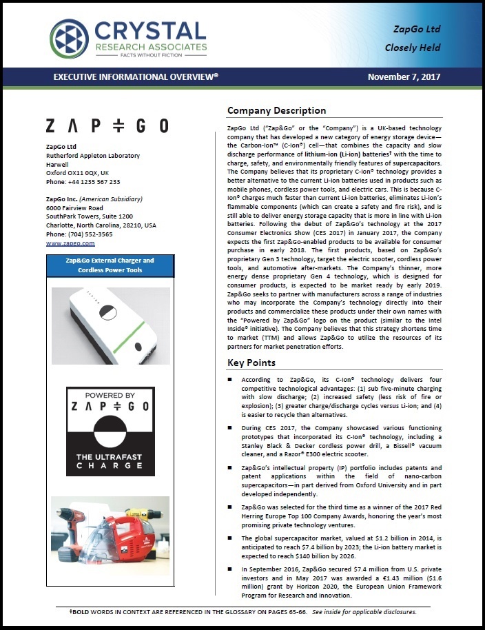 New Research Released on ZapGo Ltd (closely held)
